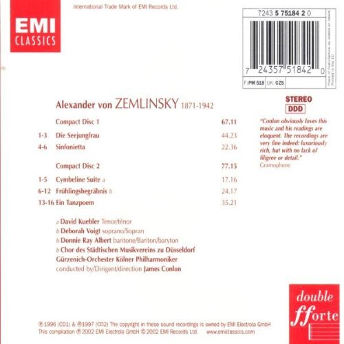 Zemlinsky: Die Seejungfrau; Sinfonietta; Cymbeline; etc. James Conlon ...