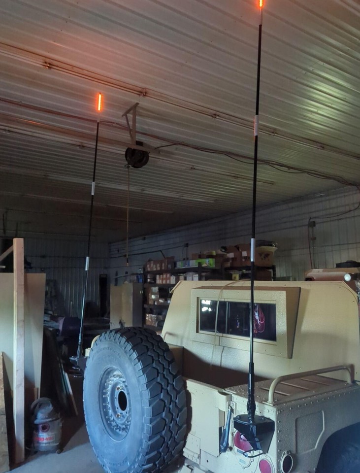 Pair -Lighted Military Antenna, Base & Mounting Bracket Kit Not OEM ...