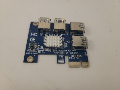 Used EUX1-04 PCIE 1 to 4 Slots Riser Card Adapter USB 3.0 PCIE | eBay