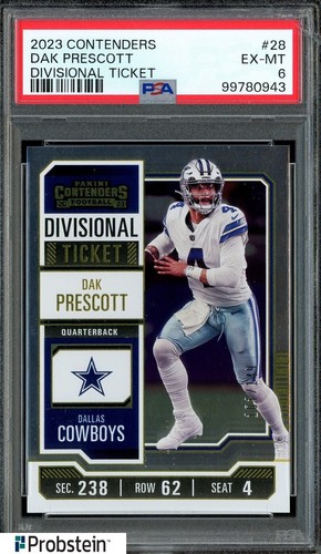 2023 Contenders Divisional Ticket #28 Dak Prescott /149 PSA 6 "Cracked ...