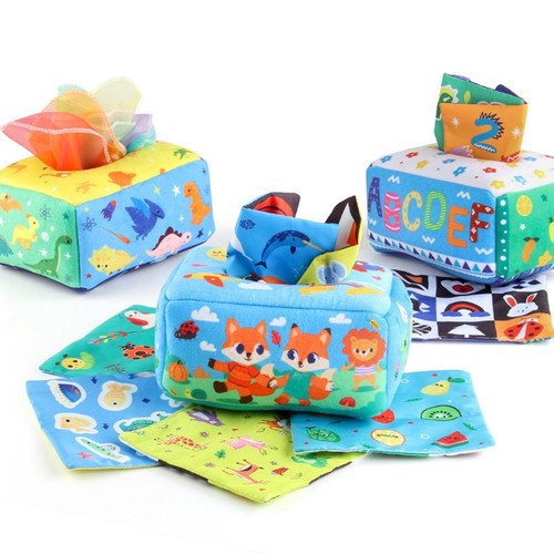 Tissue Box Pull Toy Sensory Toy Motor Skills Montessori Preschool Busy ...