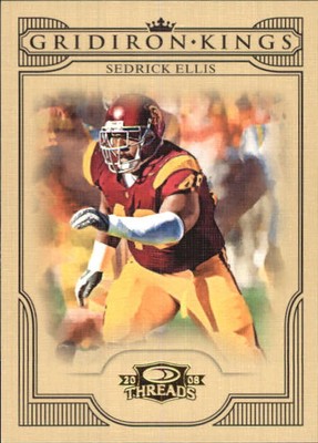2008 Donruss Threads College Gridiron Kings #31 Sedrick Ellis USC ...