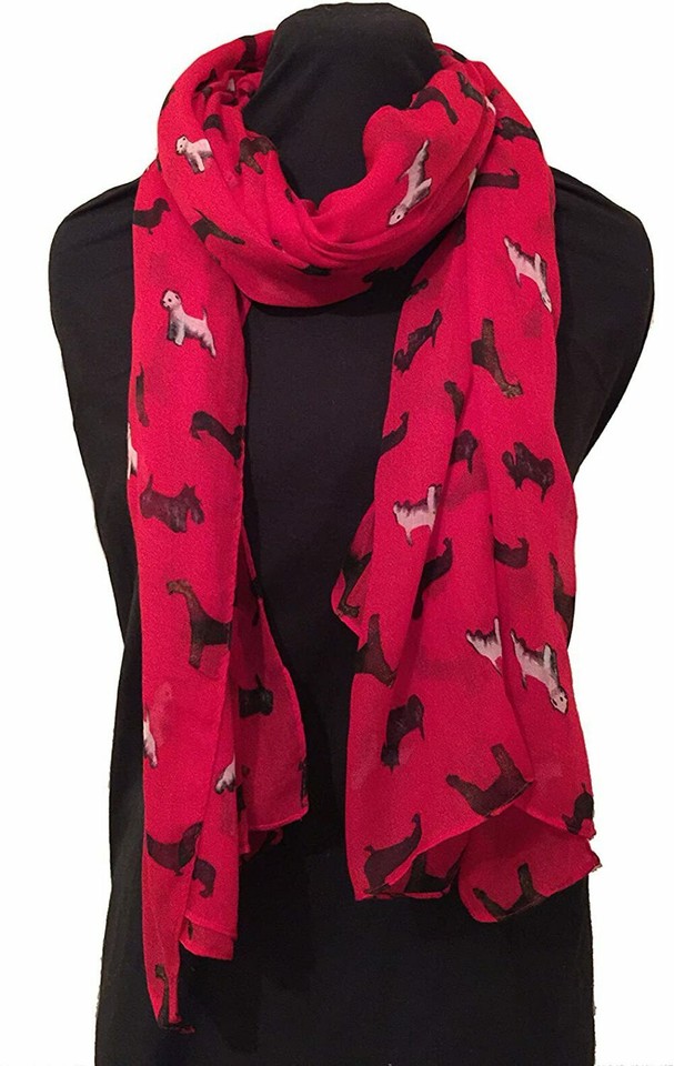 Pamper Yourself Now Red with Mixed Pooch Dog Design Long Scarf. Sausage ...