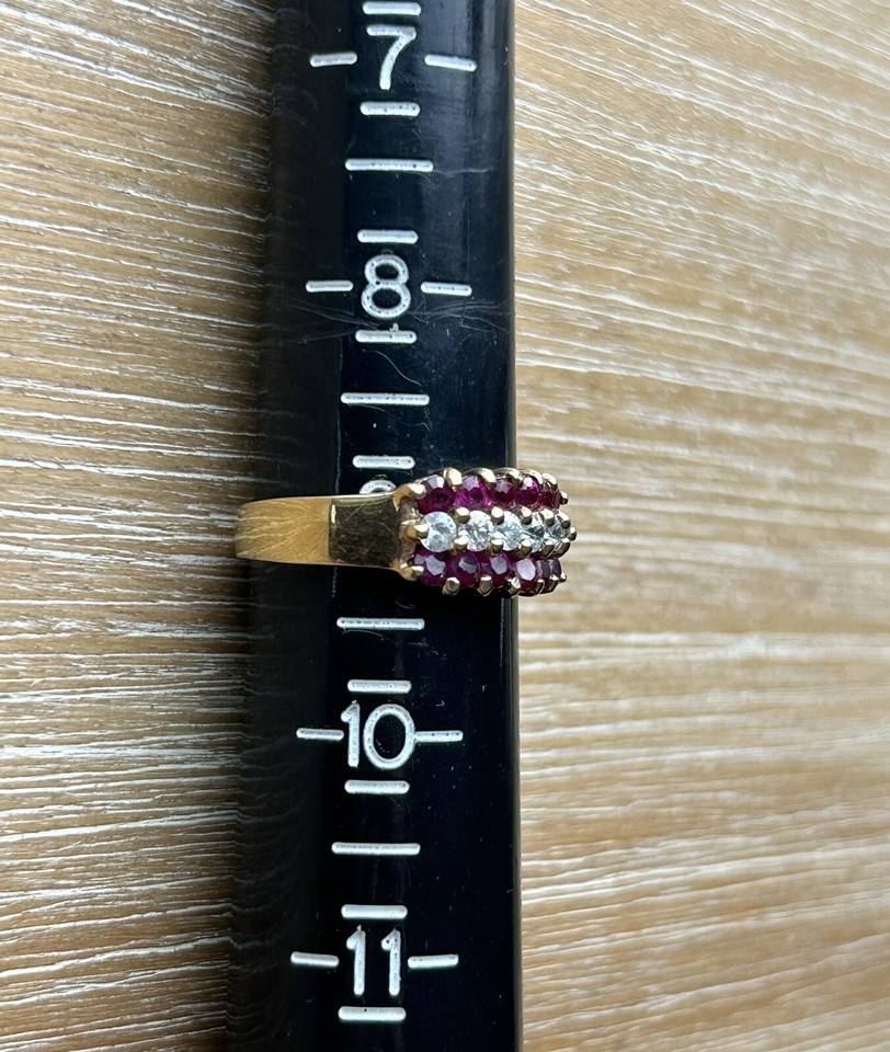 VINTAGE 925 STERLING SILVER RING WITH Genuine Natural Ruby Gemstones SIZE 9. A | eBay