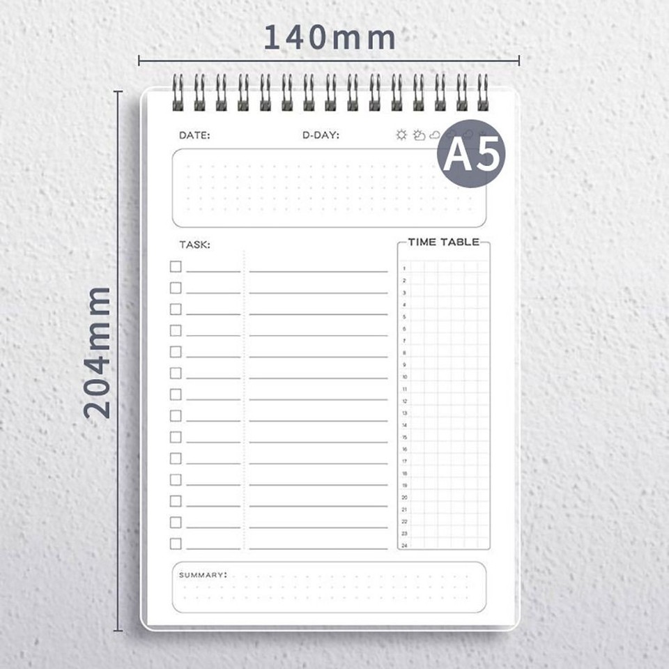 A5 A5 Notebook 160 Pages Schedules Book To Do List Notepad School ...