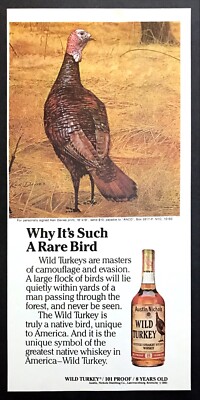 1983 Wild Turkey Bird art by Ken Davies "Why It's Such a Rare Bird ...