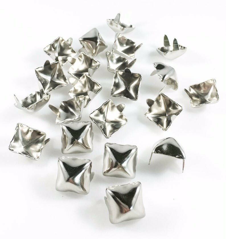 200 PCS 1/2" Silver Pyramid Studs Goth Leather craft Denim Punk ...