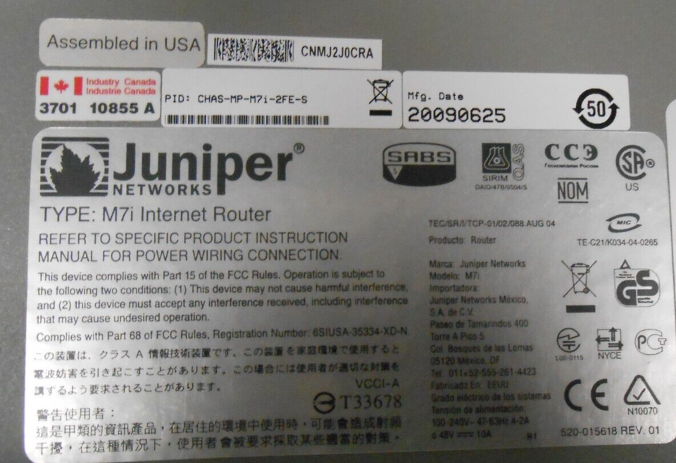 JUNIPER NETWORKS M7i INTERNET ROUTER | eBay