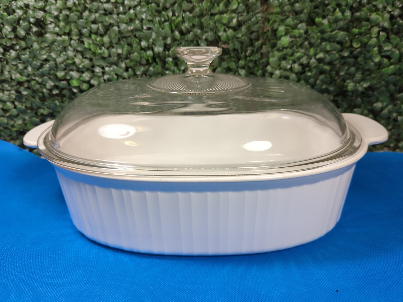Corning Ware French White Casserole Dish F14B Glass Lid 4 Liter Roaster ...