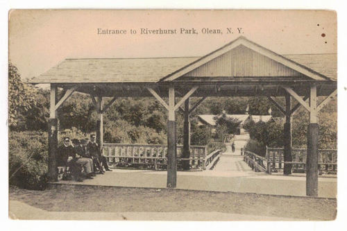 c1910 PC: Entrance to Riverhurst Park, Olean, New York | eBay