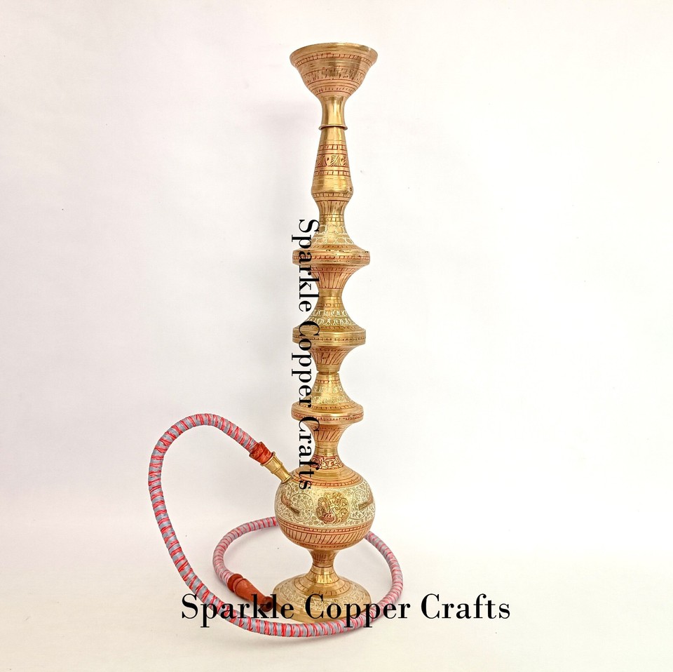 Indian Brass Vintage Folding Hookah Set Pipes Antique Finished Unique ...