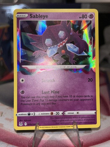 Pokémon TCG Sableye Sword & Shield - Lost Origin 070/196 Holo Holo Rare ...