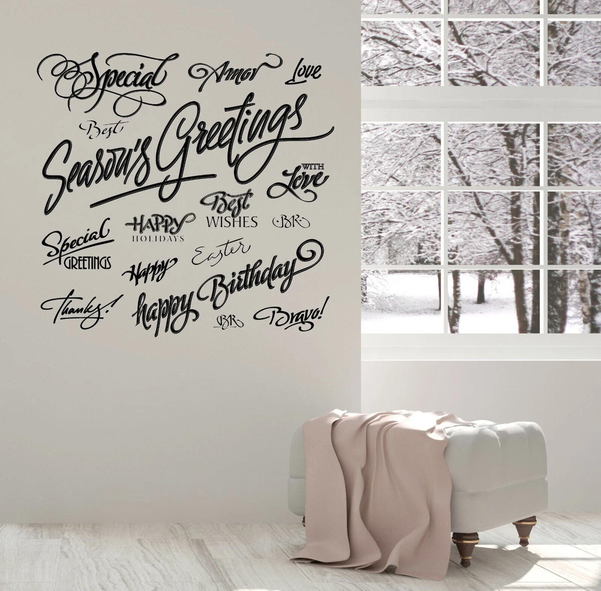 Calcomanías De Pared Con Letras Negras
