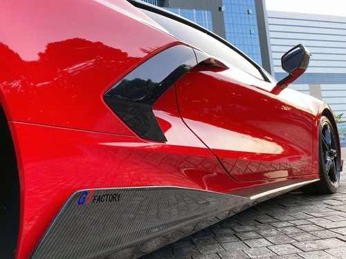 5VM STYLE CARBON SIDE SKIRT EXTENSION LIP SPOILER FOR CHEVROLET ...