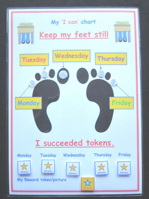 'I CAN KEEP MY FEET STILL' Reward Chart Autism-ADHD-Visual Behaviour ...