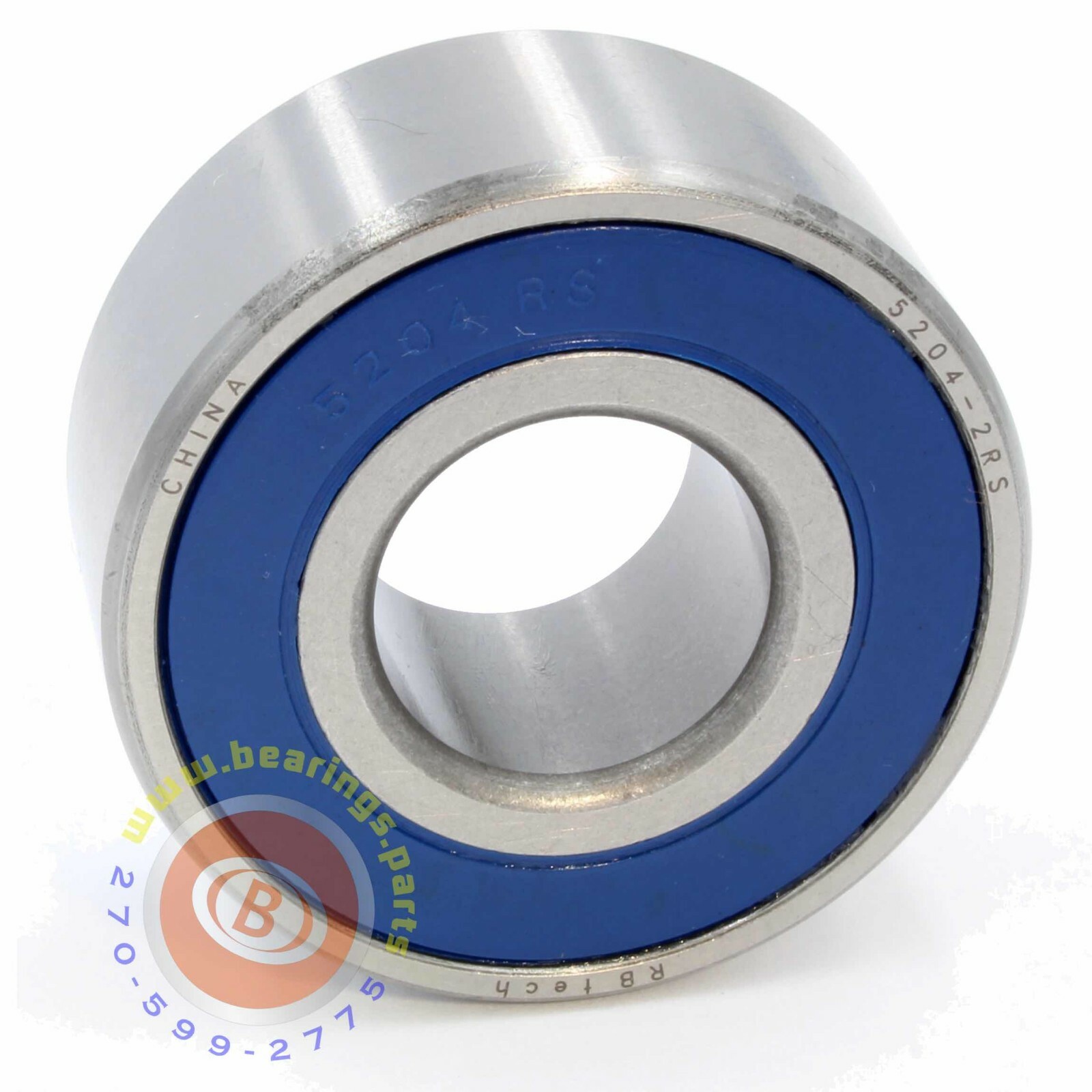 5204 2RS Double Row Sealed Angular Contact Bearing 20mm x 47mm x 20.6mm ...