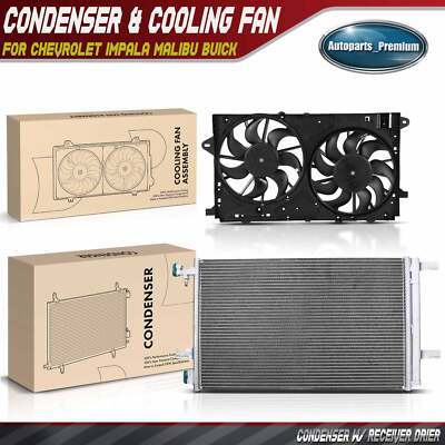 AC Condenser & Dual Cooling Fan Assembly Kit for Chevrolet Impala ...