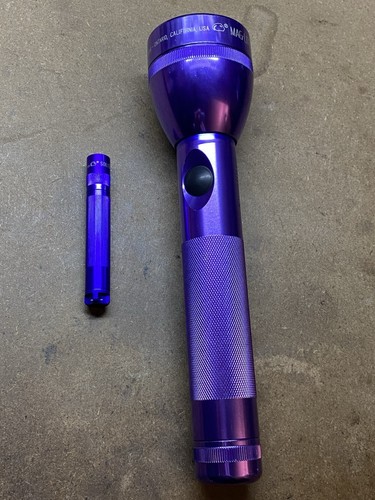 Vintage MAG-Lite 2 C Cell Flashlight Purple - Works Great - 9" Plus ...