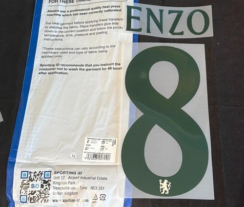 Official Chelsea enzo 8 2025/26 Cup Football Name/Number Set Away | eBay UK