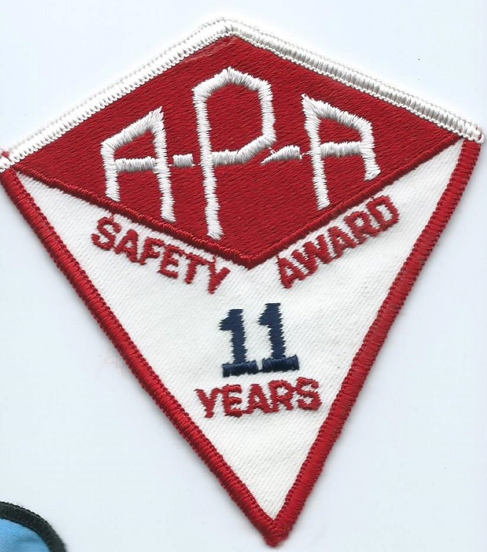 A-P-A Transport Corp Driver patch APA award 11 year 4-1/2 X 4-1/4 #779 ...