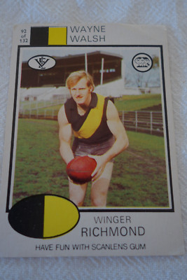 SCANLENS AFL VFL 1975 WAYNE WALSH - RICHMOND - CARD 92 | eBay