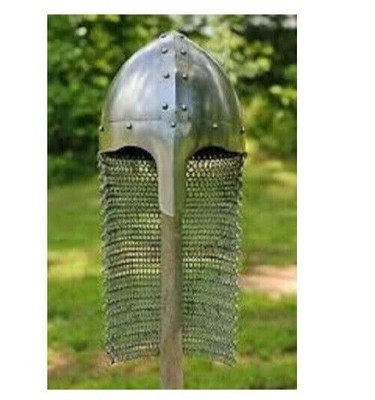 New Norman Medieval Viking Spangen helm Nasal Helmet with Chainmail ...