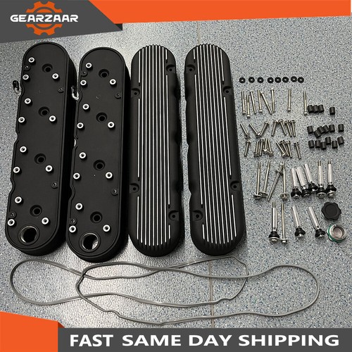 2pcs Black Cast Aluminum Tall Valve Covers for LS1 LS2 LS3 LS6 5.3 6.0L ...