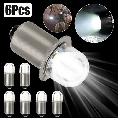 6pcs P13.5S LED Flashlight Lights Torch Lamp Bulbs 3V White Upgrade ...