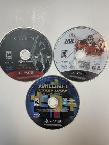 PlayStation 3 Games Lot - 3 Games (Skyrim, Minecraft, NHL 14) TESTED ...