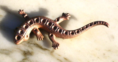 Vintage Art Deco Nouveau Die Cast Copper Gecko Brooch Pin | eBay