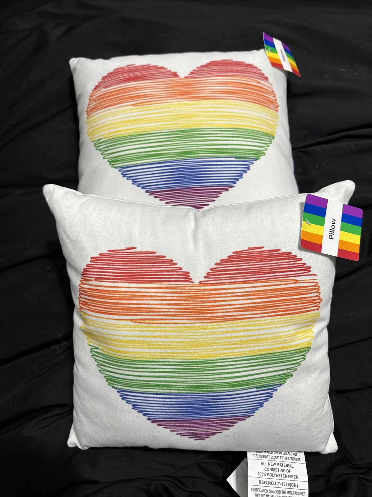 Lot Of 2 LGBTQ Pride Month Rainbow Heart 12 X 12 Inch Throw Pillows | eBay