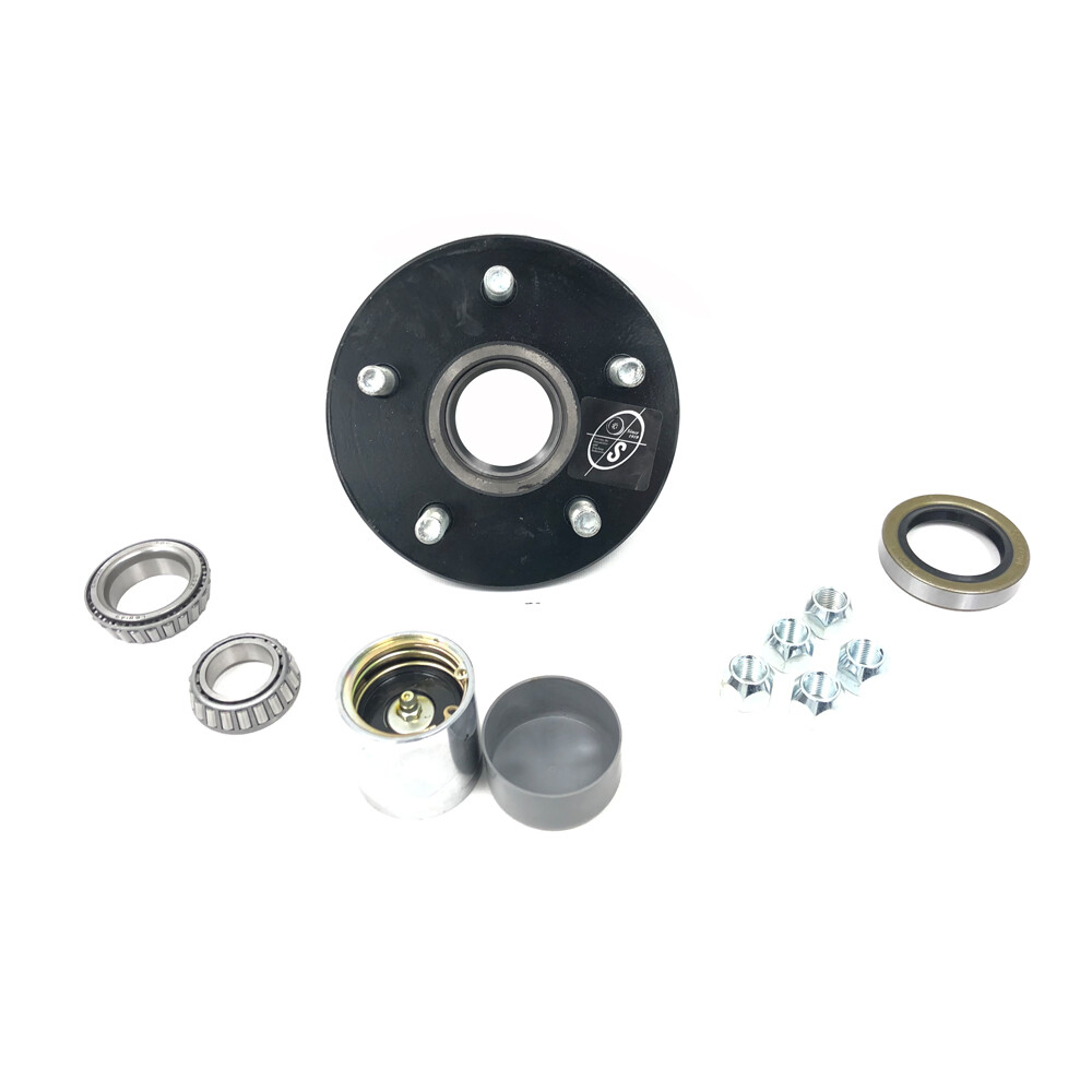 Pair of 5 on 4.5" 3,500 lbs Trailer Axle Wheel Hub Kit w/Bearing ...
