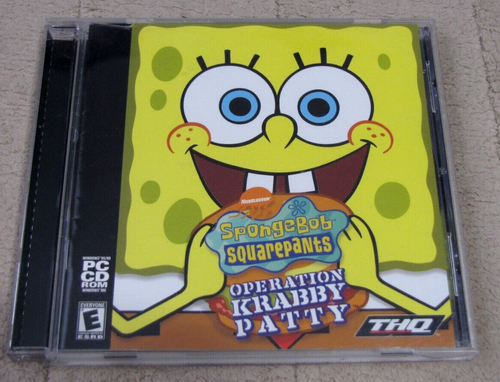 2001 THQ Spongebob Squarepants Krabby Patty PC CD-ROM Original Disc and ...