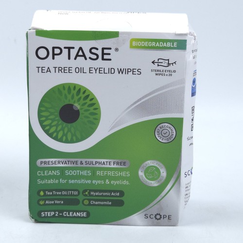 Optase TTO (Tea Tree Oil) Eye Lid Wipes - Preservative Free (x20 ...