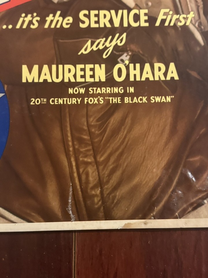 CHESTERFIELD CIGARETTES MAUREEN O'HARA STORE DISPLAY SIGN POSTER WW11 ...