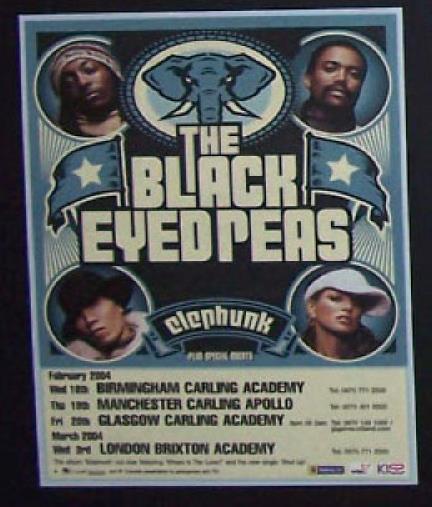The Black Eyed Peas Elephunk UK Tour 2003 Small Poster Type Concert Ad ...