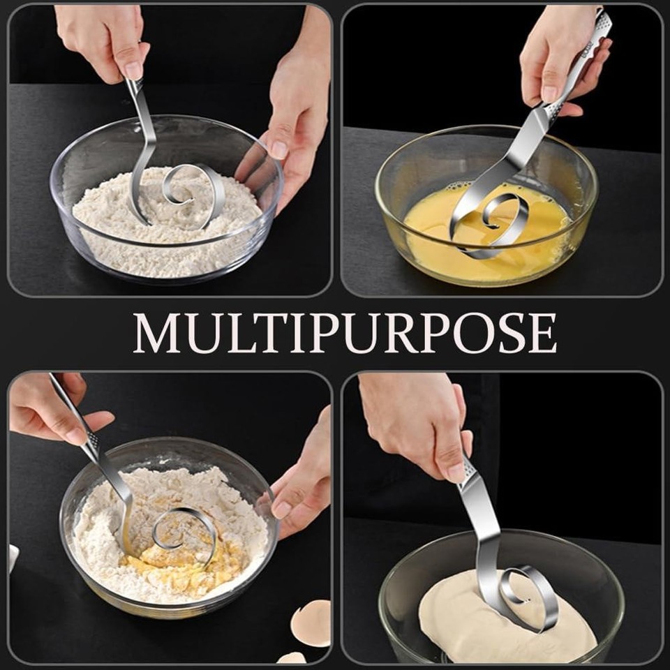 Danish Dough Whisk - Stainless Steel Seamless Wisking Tool for ...