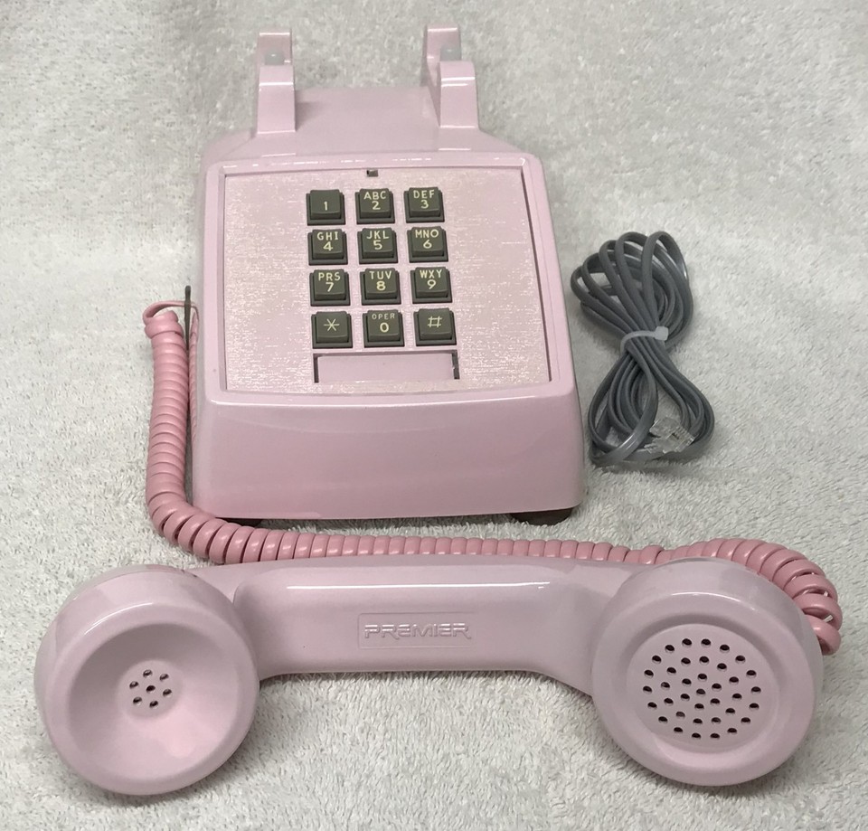 Vintage ITT Model 2500 Series PINK Push Button Touch Tone Desk Top ...