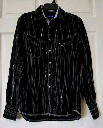 Georg Roth Los Angeles Black/Purple Embroidery Snap Button Contrast ...