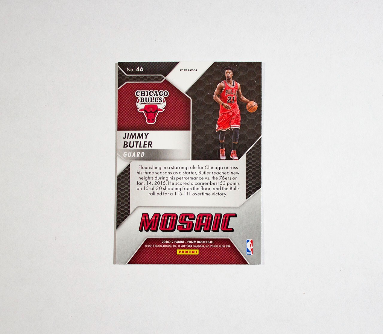 2018-19 Panini Prizm Jimmy Butler Silver Mosaic Chicago Bulls Card 46 ...