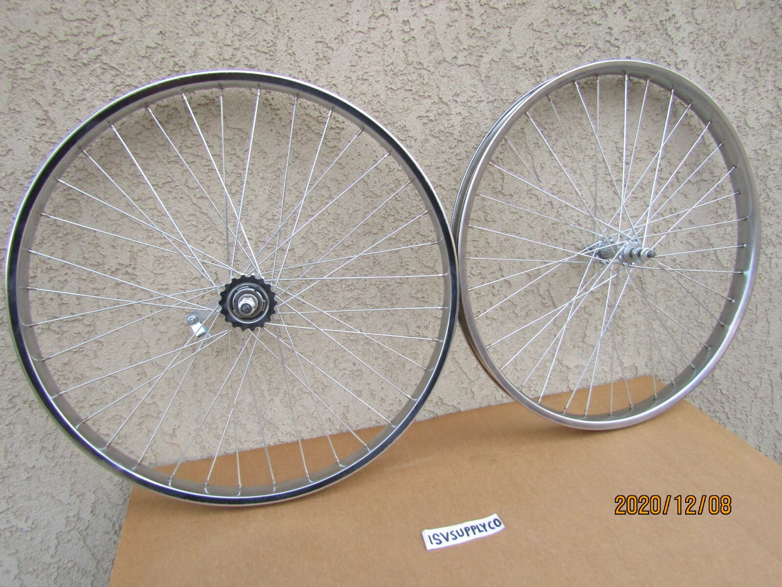 NEW 26'' X 1.75 HEAVY DUTY SPOKES CHROME BICYCLE RIM SET , FOR CRUISER ...