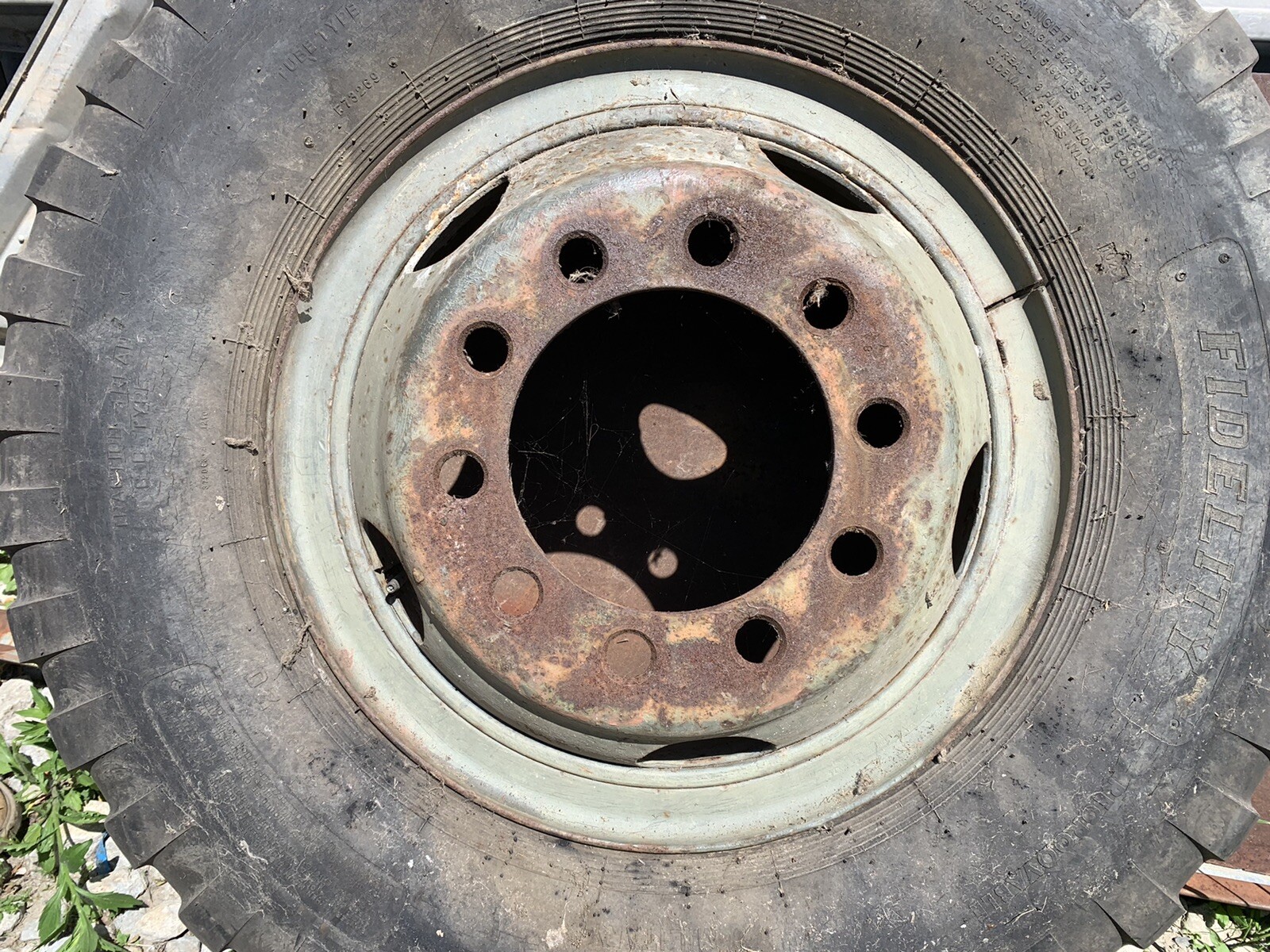 11.00 - 20 WHEEL & TIRE 10 Lug Dually Split Rim MILITARY | eBay