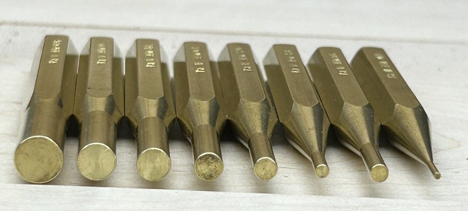 Precision Brass Drive Pin Punches MADE IN USA Hex Punch Set Drift ...
