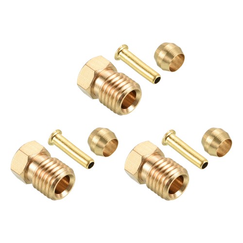 2.5mm ID 4mm OD Tube Brass Compression Kit 3 Set, Sleeve Ferrule ...
