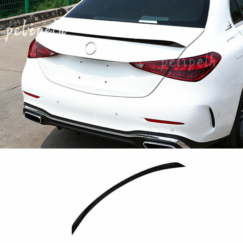 For Benz C-Class 22-23 ABS Black C63-Style Rear Spoiler Tail Trunk Lip ...