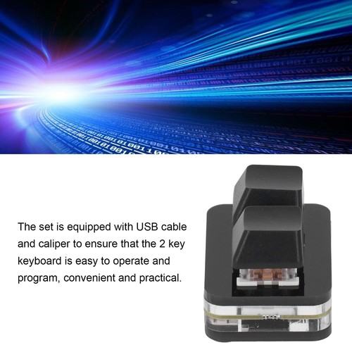 (Black) Macro Pad 2 Keys Keypad Programmable Macro Mechanical Keyboard ...