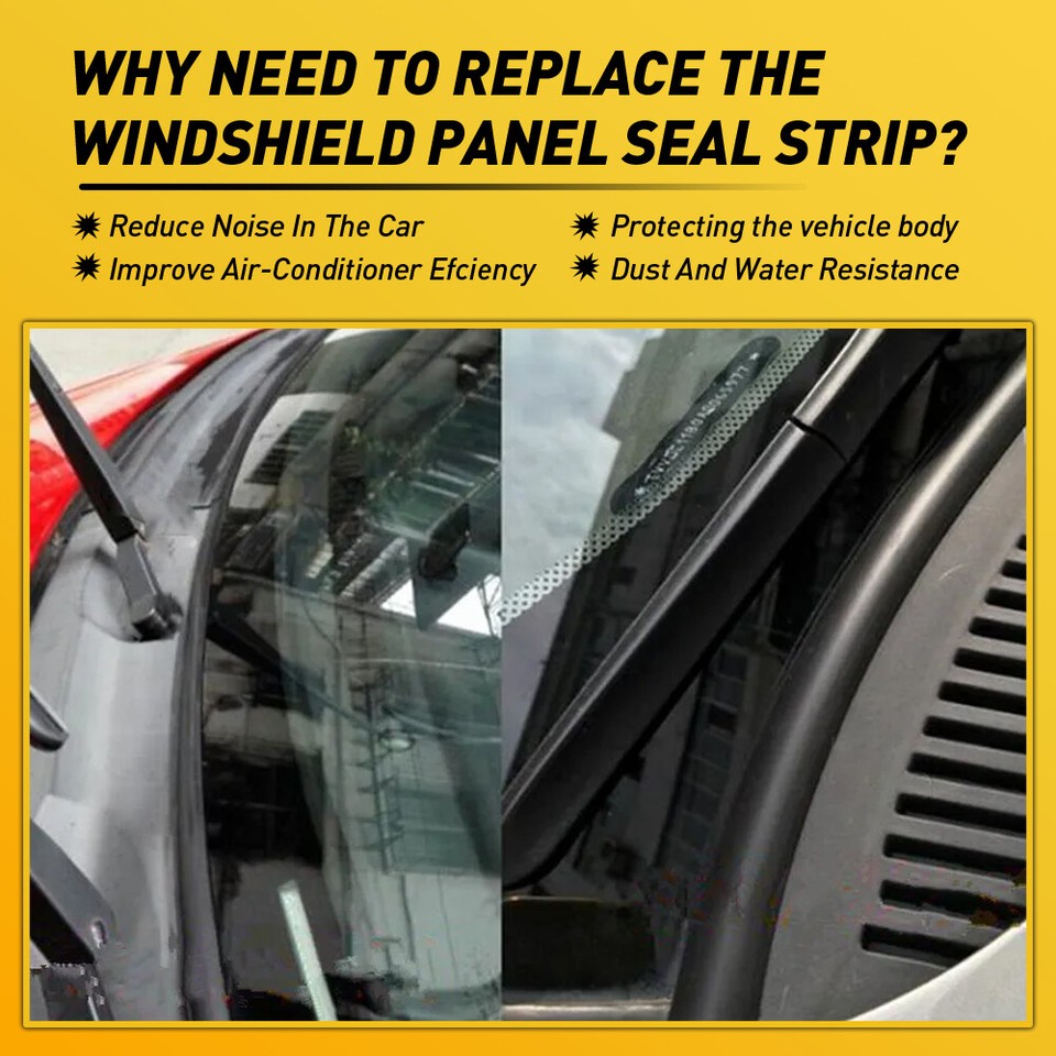 Rubber Seal Strip Trim For Car Front Windshield Plastic Panel HOOD 1.8M ...