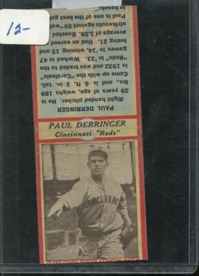 1940 MATCHBOOK PAUL DERRINGER REDS EX E011518 | eBay