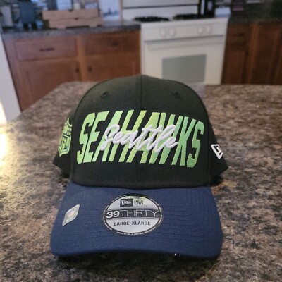 Seattle Seahawks New Era 2022 NFL Draft 39THIRTY Flex Hat Black/Navy ...