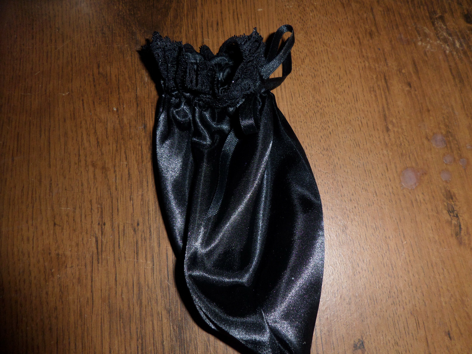 SISSY MODESTY CHASTITY POUCH BLACK SATIN LACE TRIM BOW | eBay UK